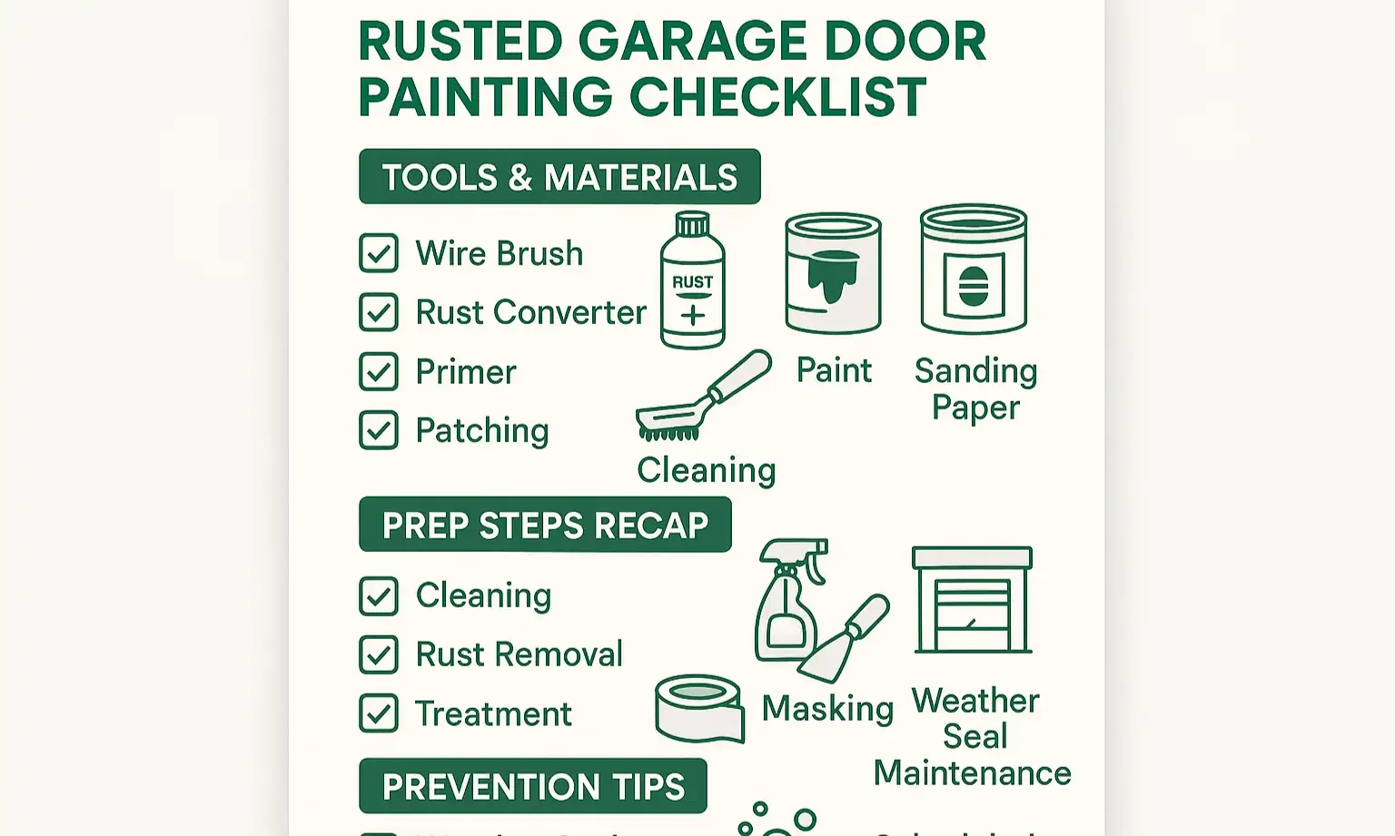Prepping and Painting Rusted Garage Doors | Up & Down Garage